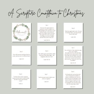 Scripture Advent Christmas Countdown Cards | Printable Nativity (digital Download) - Etsy