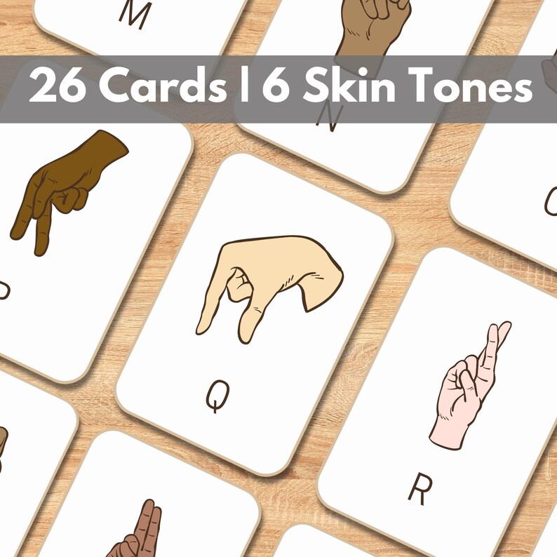 American Sign Language Alphabet Flash Cards: ASL Learning, Homeschool ...