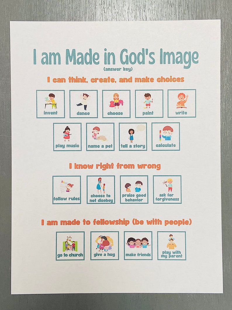 Made in God's Image Printable Bible Lesson: God Made Me Activity ...