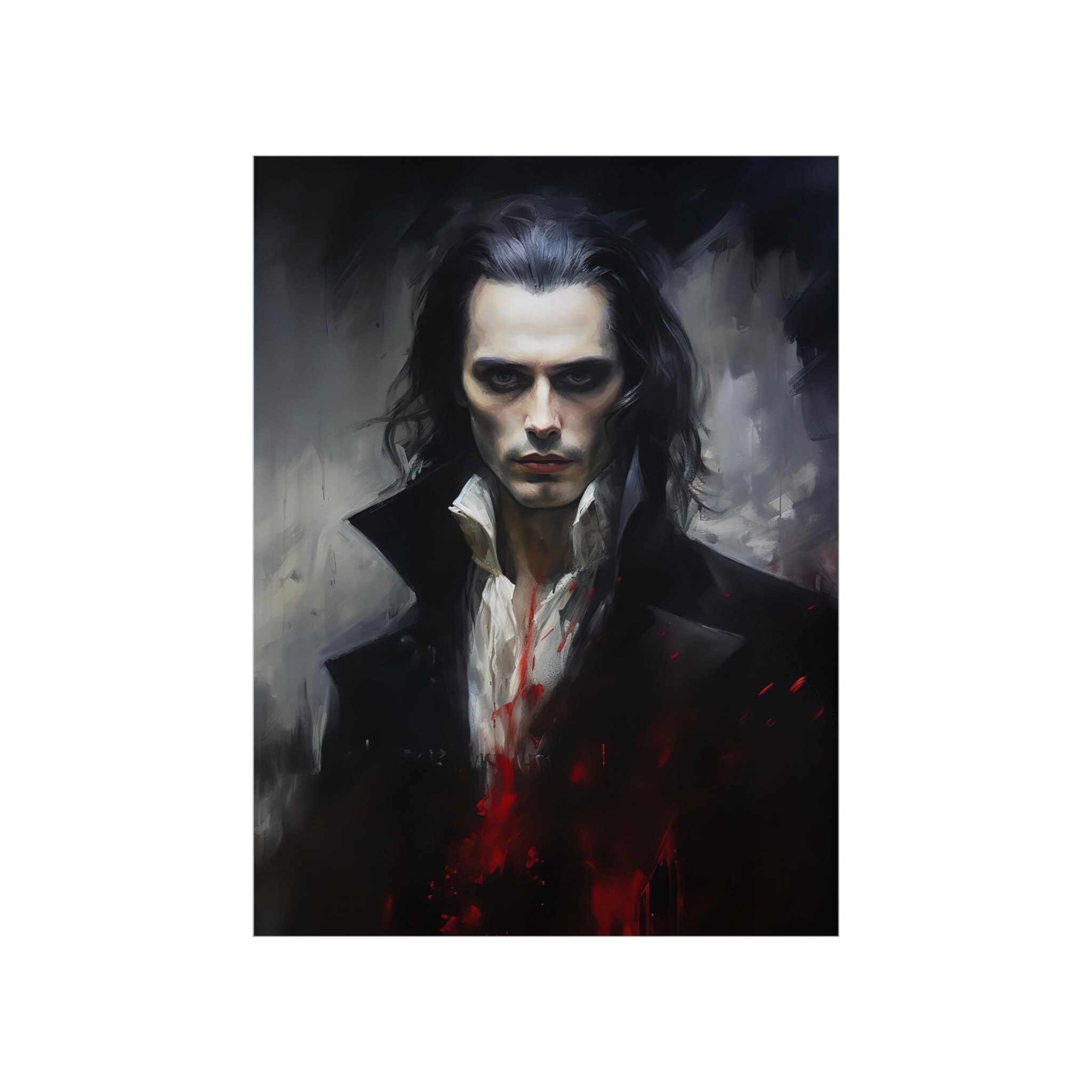 Epic Vampire Portrait Painted Style Depiction of Power & - Etsy