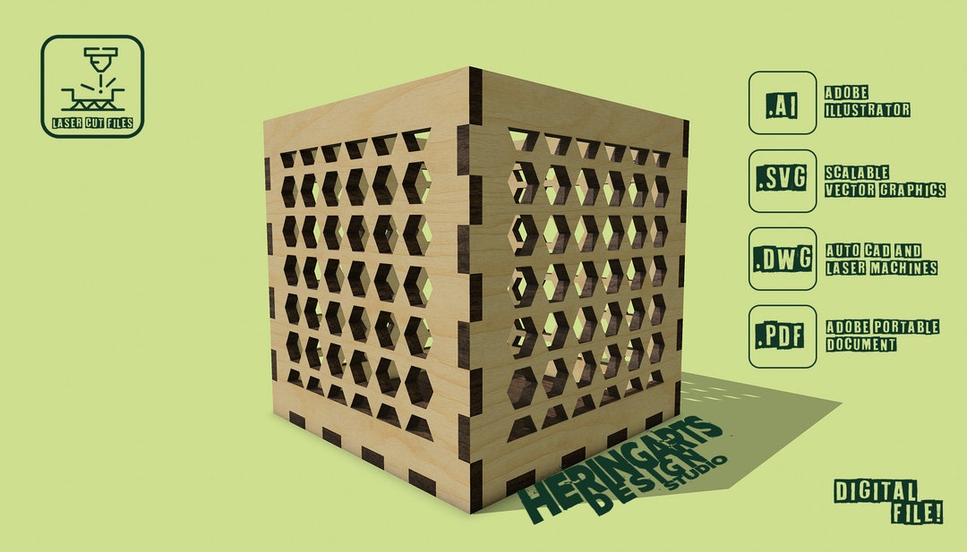 Laser Cut Wooden Box Template: Geometric Design (digital Download) - Etsy