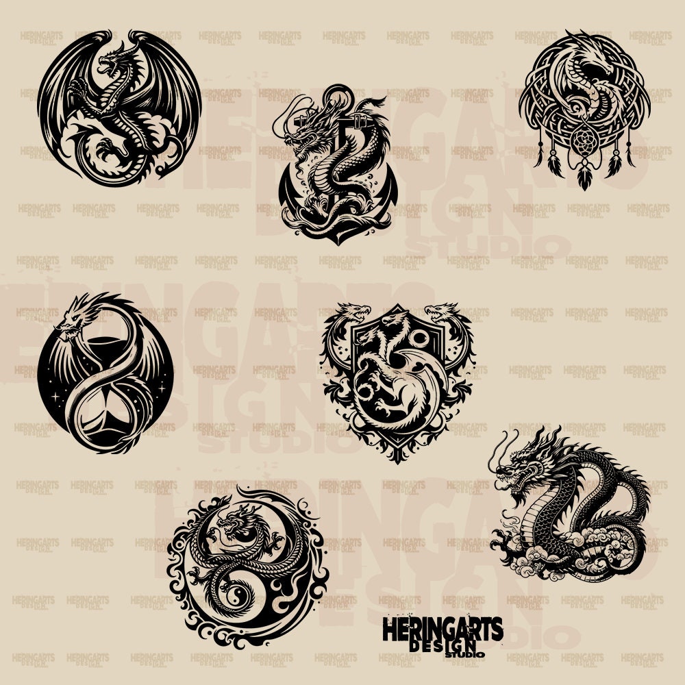 80 Dragon Scene Vector Art Graphics: SVG, PDF, PNG (digital Download ...