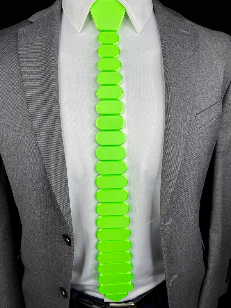 3D Printed Tie NEON GREEN Modern Series Unique Neckties | Etsy