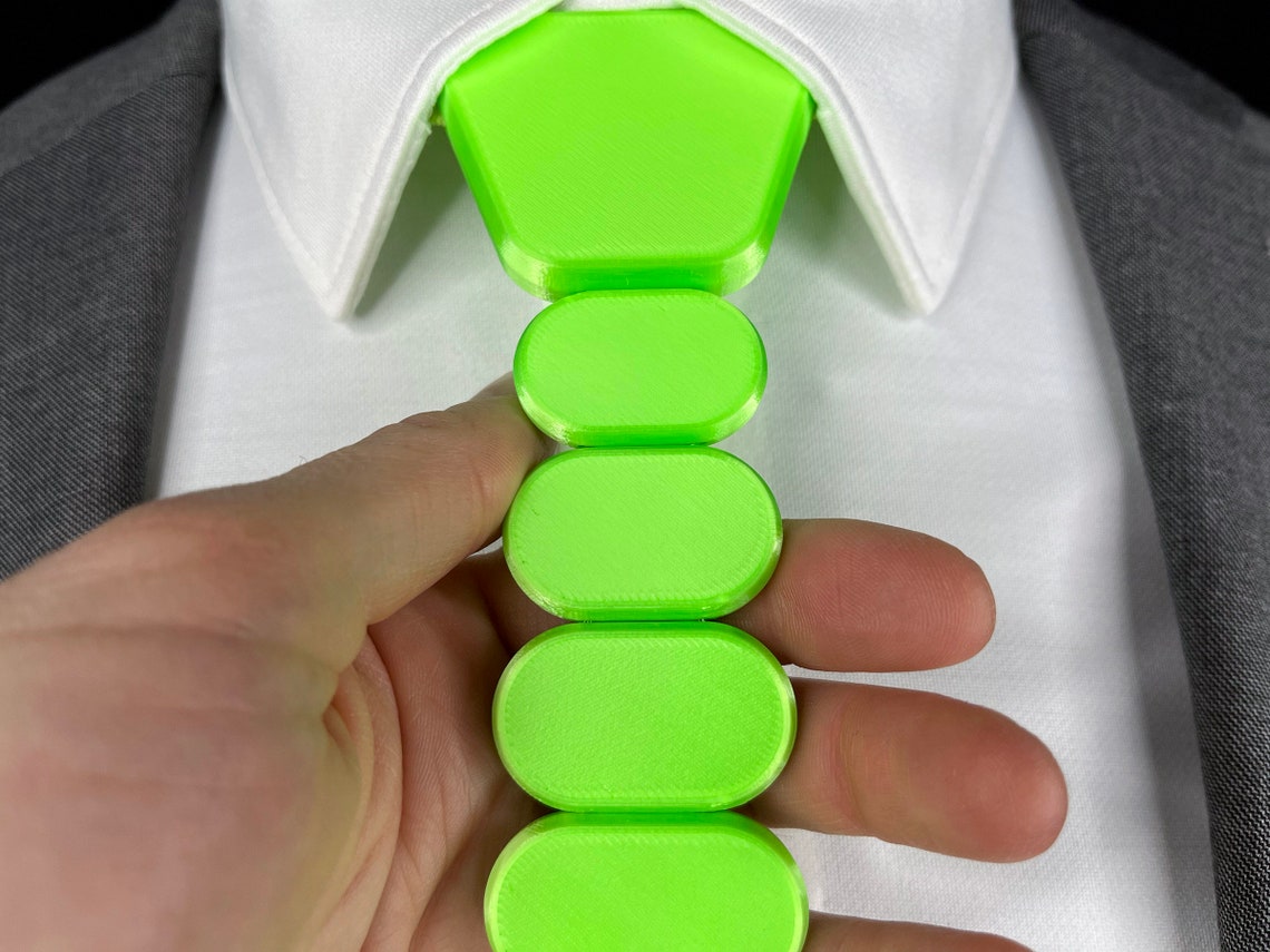 3D Printed Tie NEON GREEN Modern Series Unique Neckties - Etsy