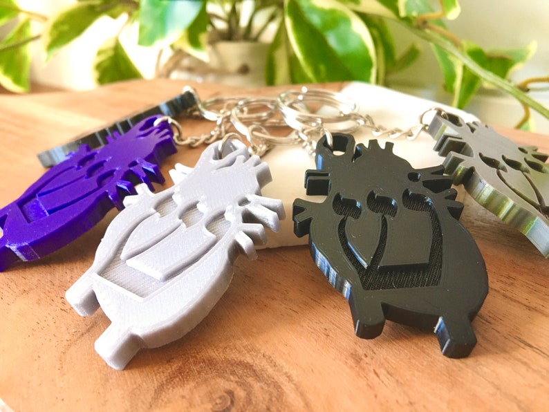 Shin Heart Keychain 3D Printed - Etsy