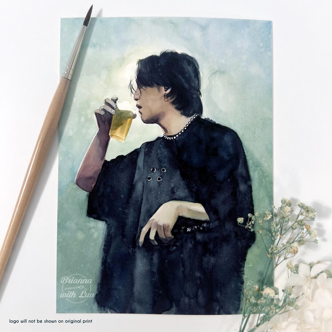 BTS Yoongi Watercolor Art Print | Moonlight | Suga, Agust D, D-day - Etsy