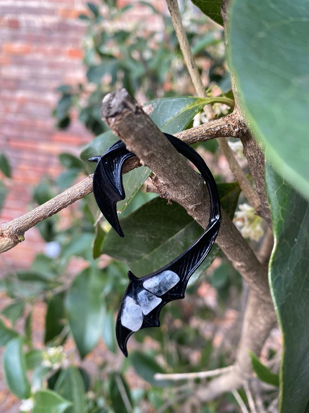 Bat Crystal Ear Cuff (apatite, Tigers Eye & Moonstone) - Etsy