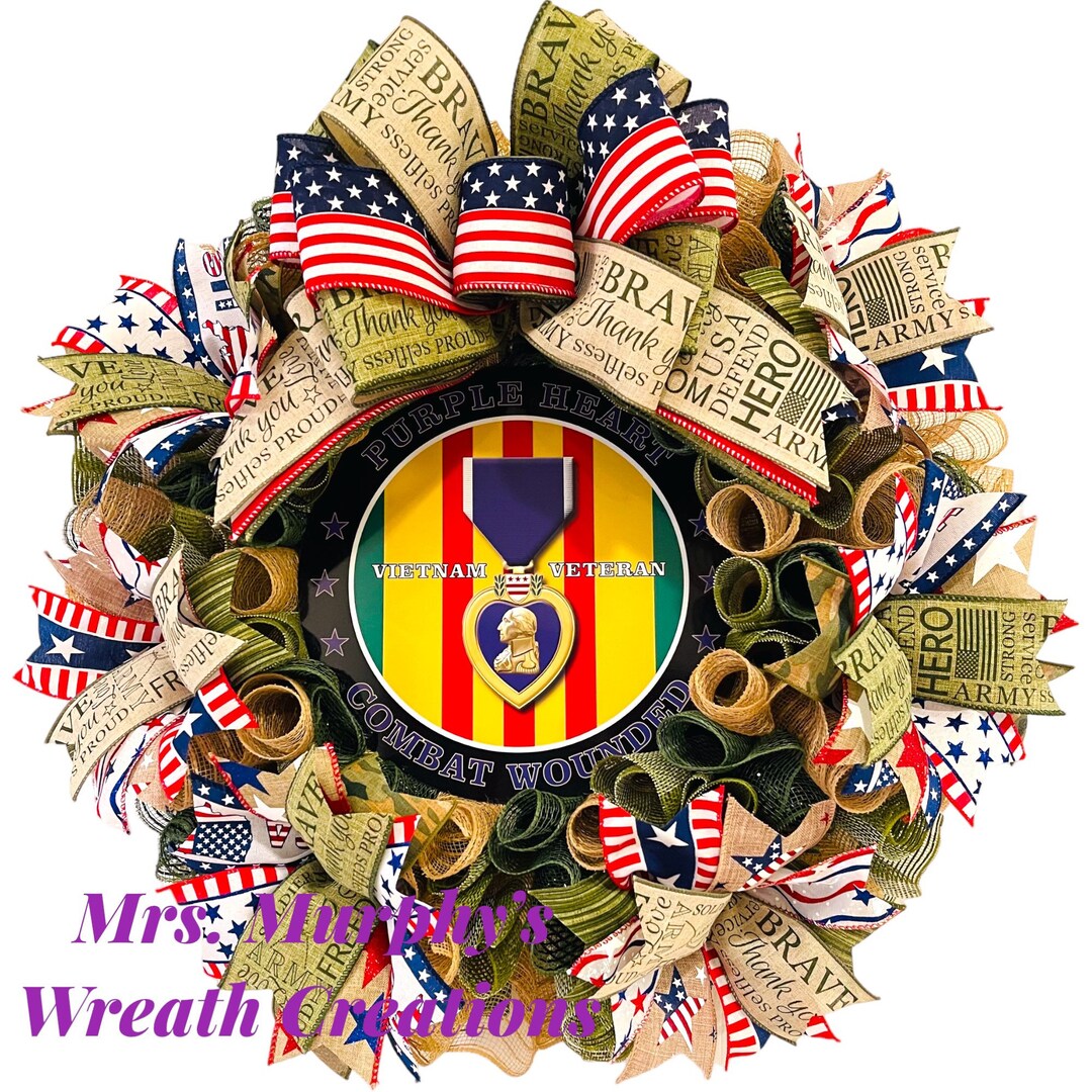 Purple Heart Vietnam Veteran Wreath - Etsy