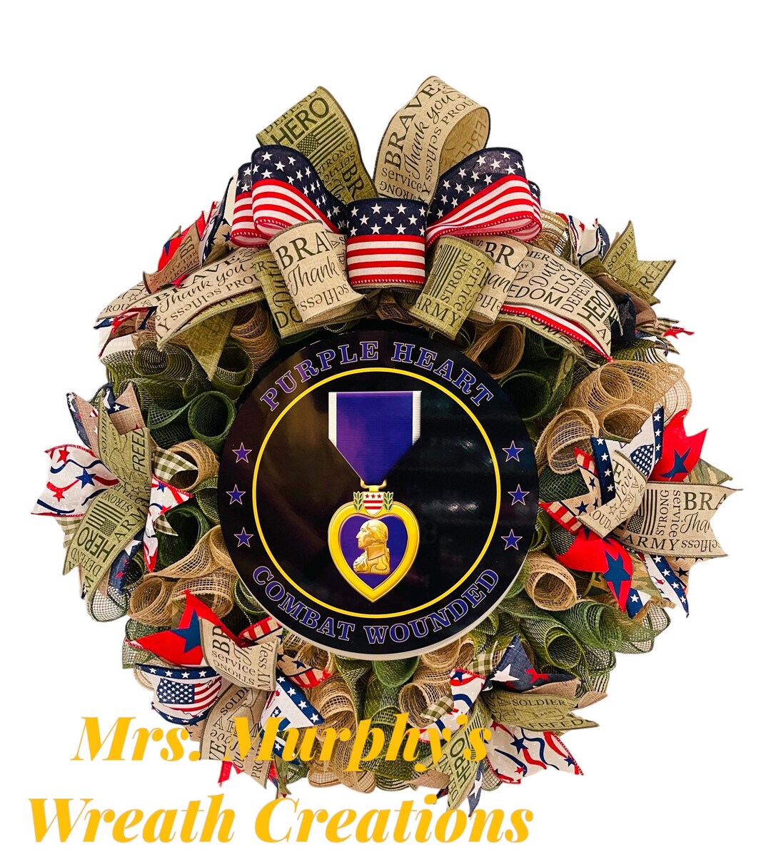 Purple Heart Combat Wounded Wreath - Etsy Purple Heart Combat Wounded Wreath - Etsy