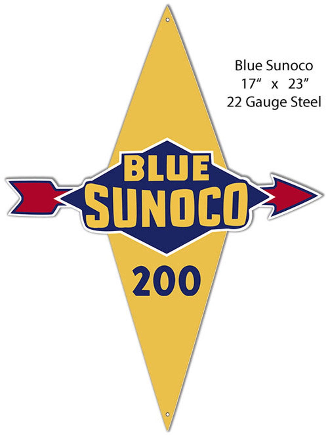 Vintage Style Nostalgic " Blue Sunoco 200 Logo " Laser Cut Metal Sign ...