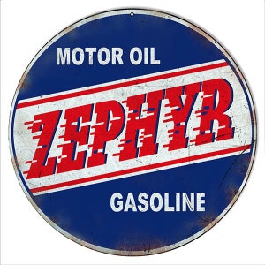 Vintage Style Nostalgic " Zephyr - Gasoline and Motor Oil " Advertising ...