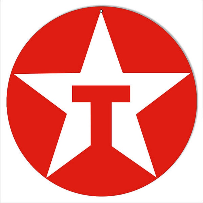 Vintage Style Nostalgic " Texaco Star - 1981 Logo " Gasoline Motor Oil ...