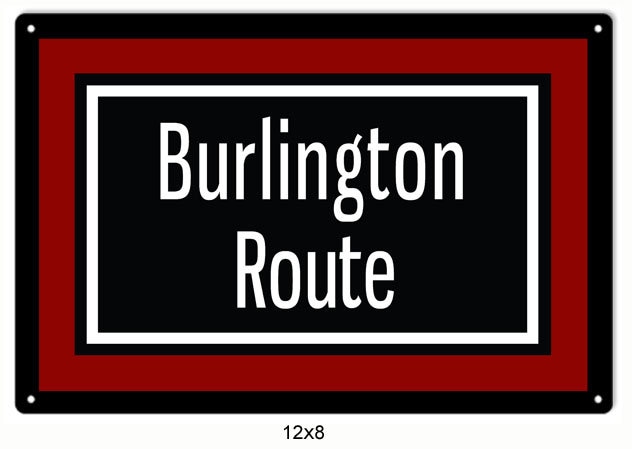 Vintage Style " Railroad - Burlington Route " Advertising Metal Sign - Etsy