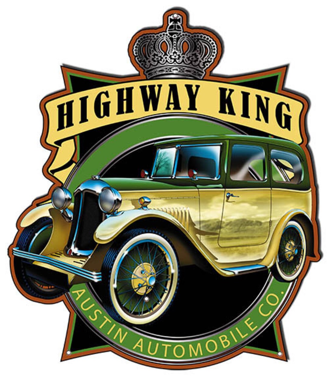 Vintage Style Nostalgic " Highway King - Austin Automobile Co. " Laser ...