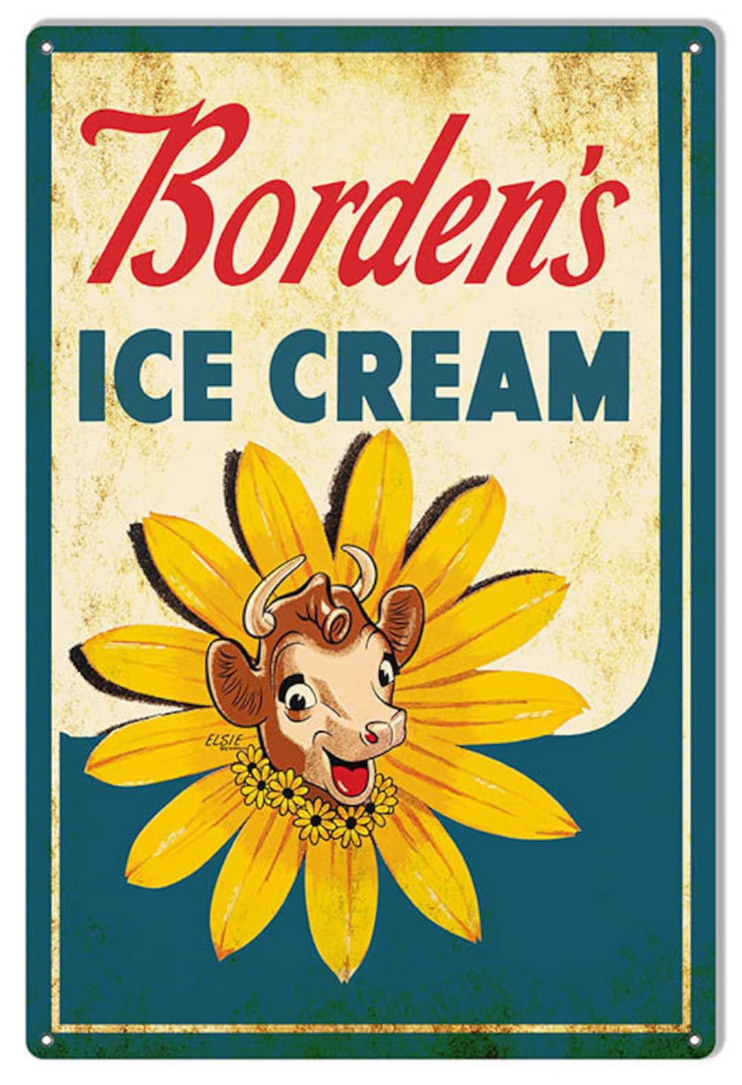 Vintage Style Nostalgic " Borden's Ice Cream " Metal Sign - Etsy