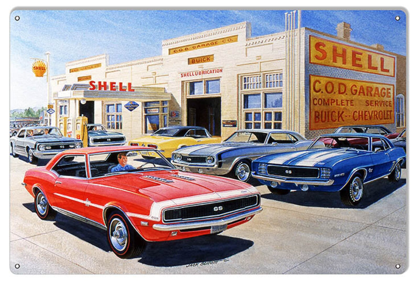 Vintage Style Nostalgic " COD Garage - First Generation Camaro at Shell ...