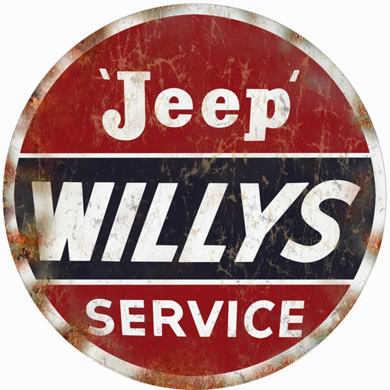 Vintage Style Nostalgic " Willys Service " Garage Advertising Metal ...