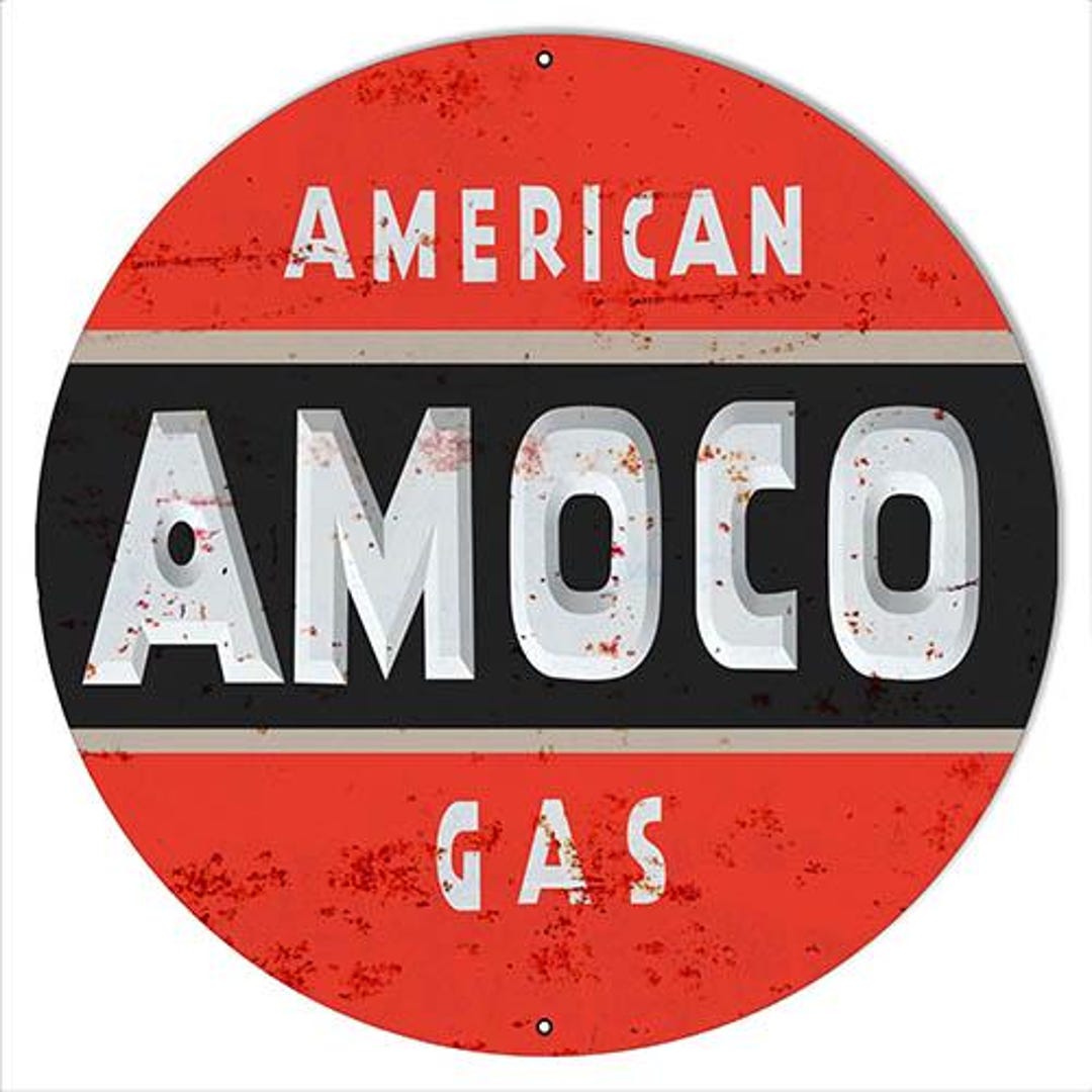 Vintage Style Nostalgic " American Amoco Gas " Motor Oil Advertising ...