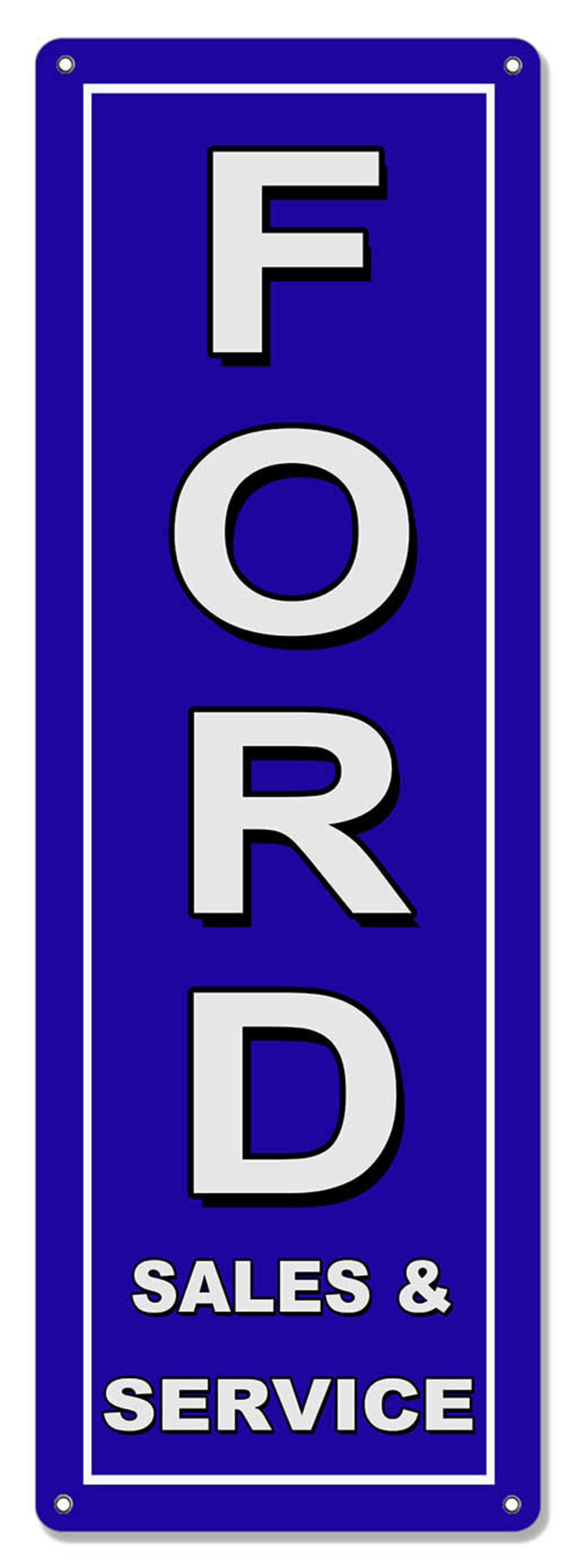 Vintage Style Nostalgic " Ford Sales and Service " Vertical Metal Sign ...