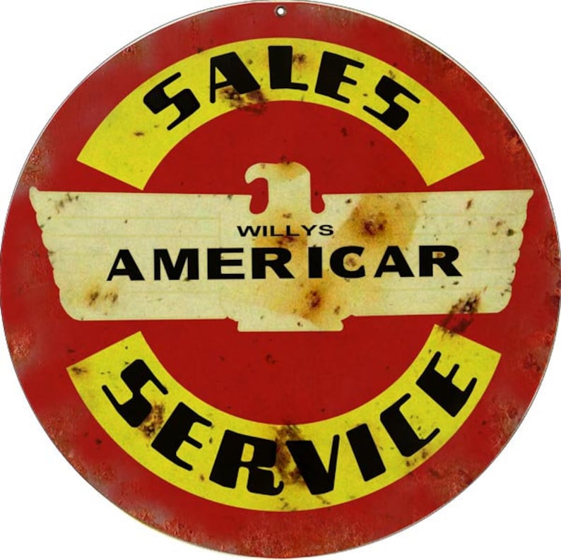 Vintage Style Nostalgic " Willys Americar - Sales and Service " Garage ...