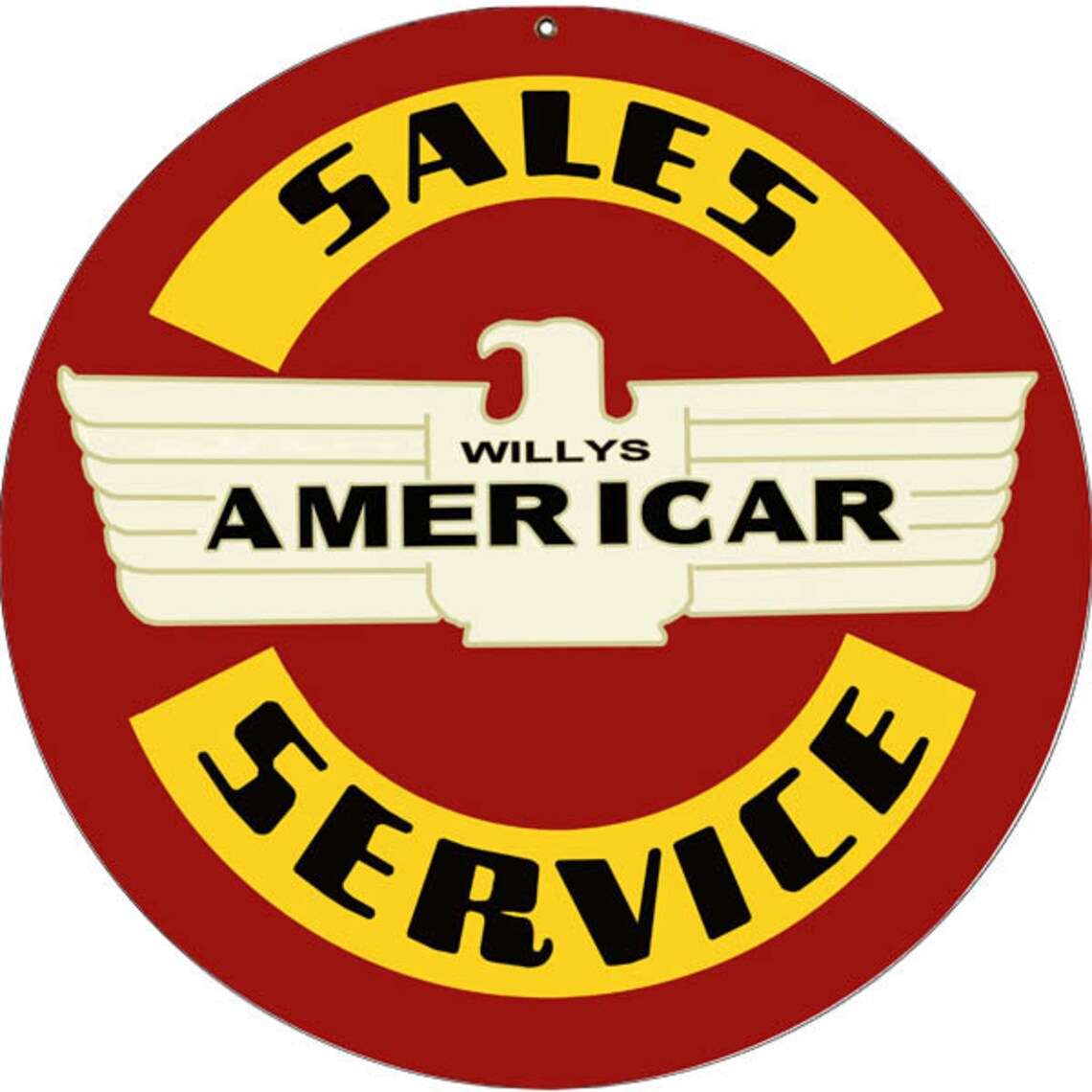 Vintage Style Nostalgic " Willys Americar - Sales and Service " Garage ...