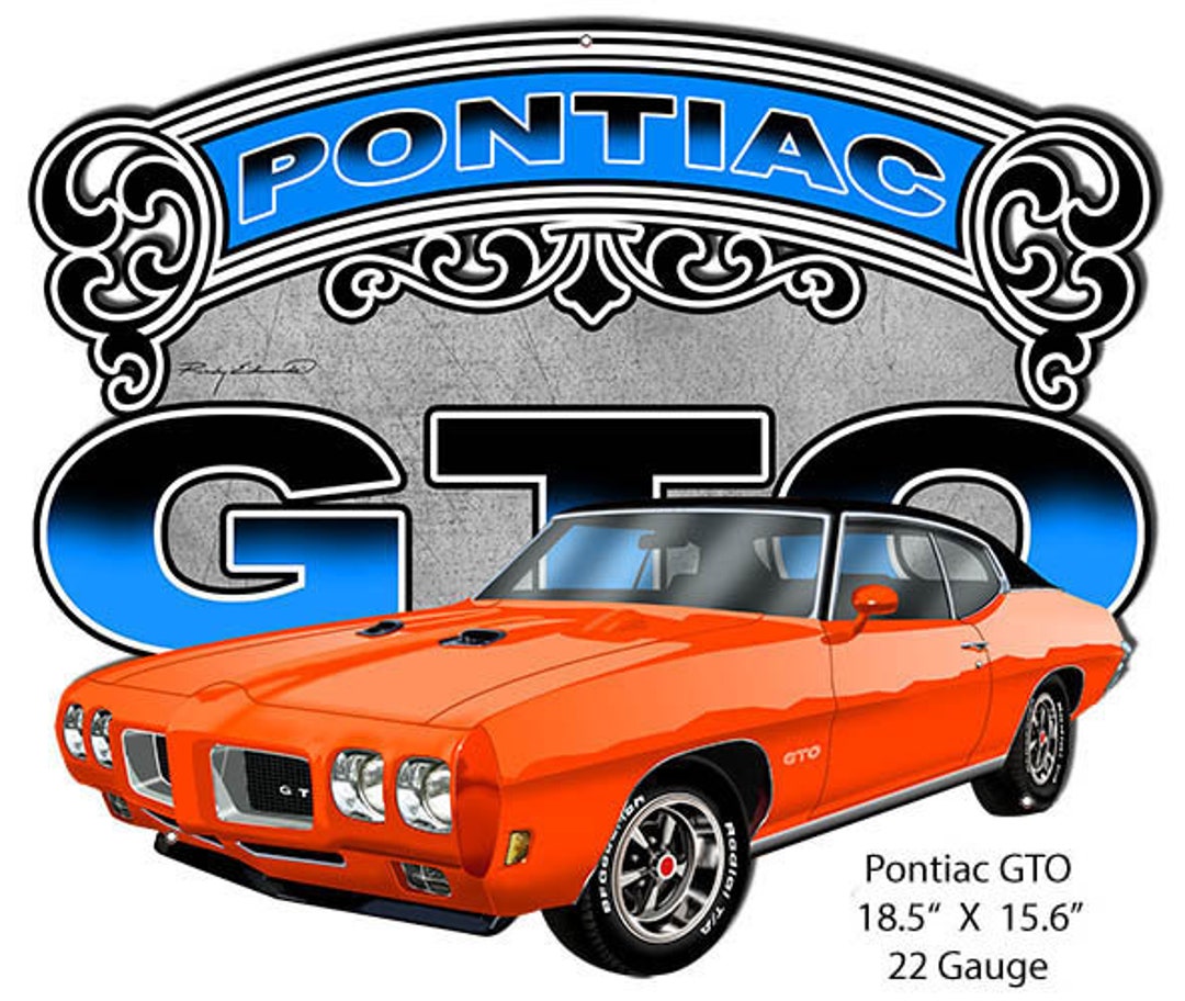 Vintage Style Nostalgic " Pontiac GTO " Garage Advertising Metal Sign ...
