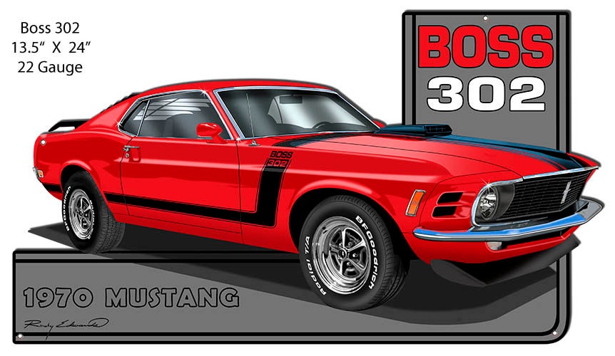 Vintage Style Nostalgic " 1970 Boss 302 Ford Mustang " Laser Cut Metal ...