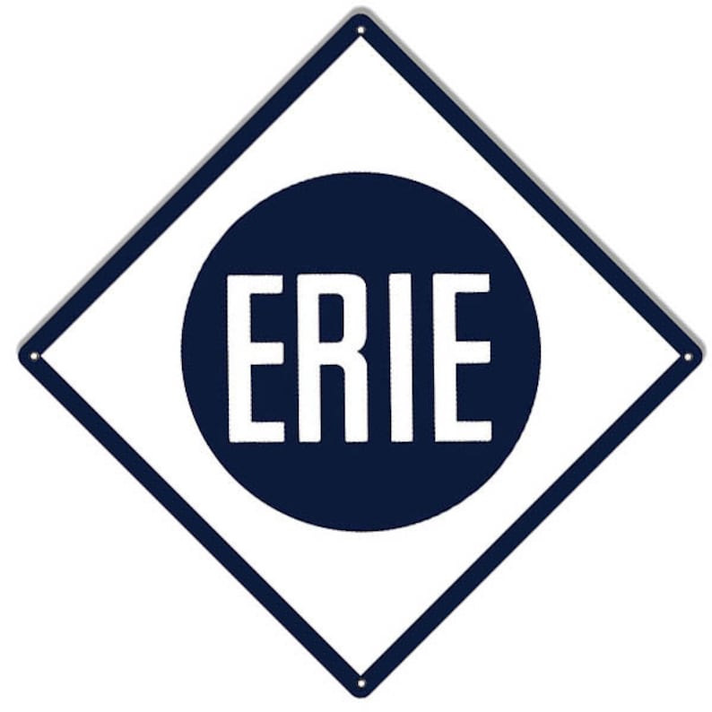 Vintage Style " Erie " Railroad Logo Advertising Metal Sign - Etsy