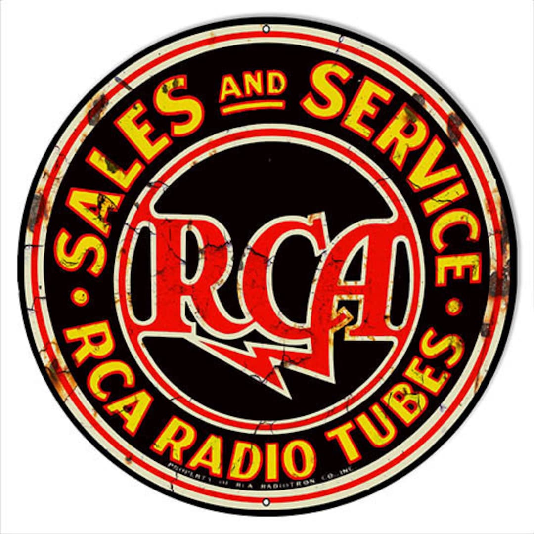 Vintage Style Nostalgic " RCA Radio Tubes - Sales & Service " Metal ...