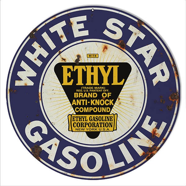 Vintage Style Nostalgic " White Star Gasoline - With Ethyl ...