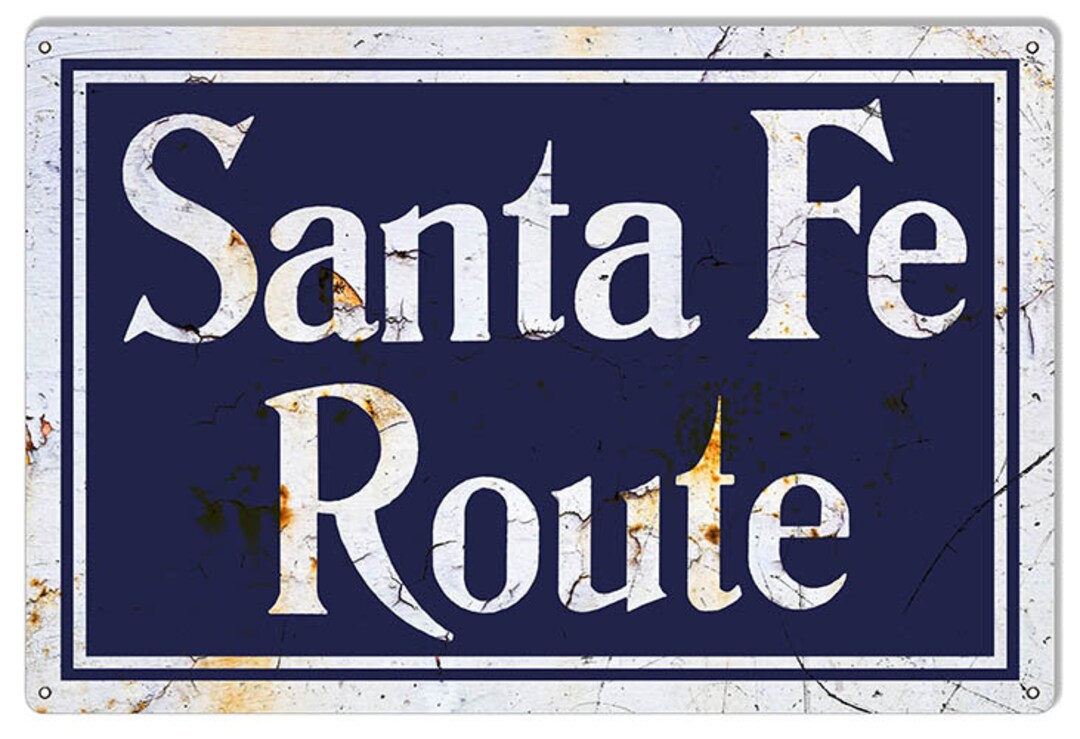 Vintage Style " Santa Fe Route " Railroad Advertising Metal Sign - Etsy