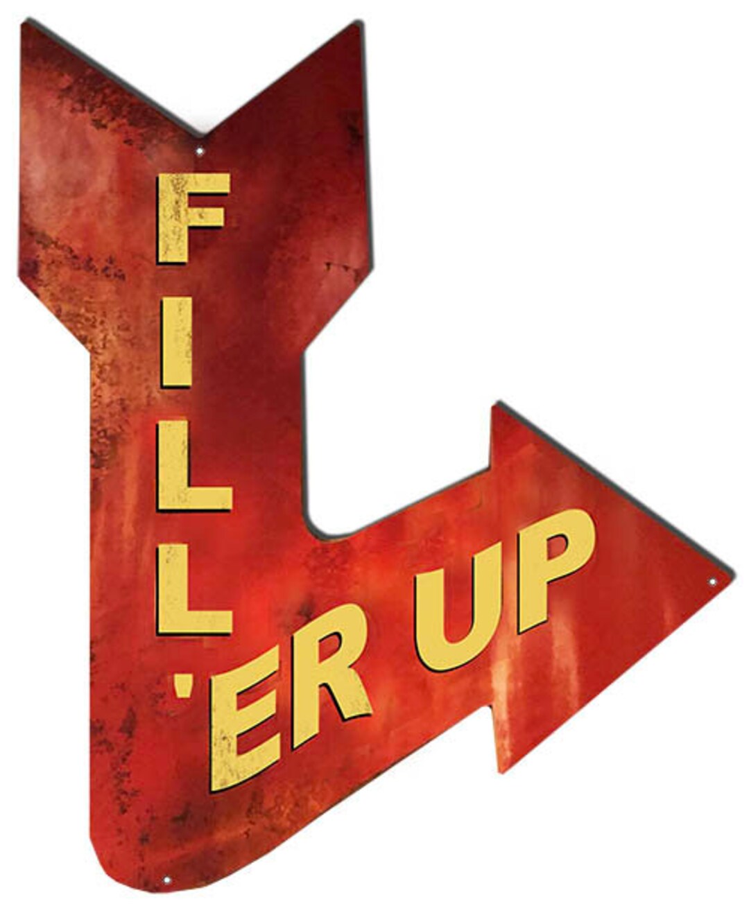 Vintage Style Nostalgic " Fill'er up Arrow " Laser Cut Metal Sign for Your Garage or Man Cave - Etsy