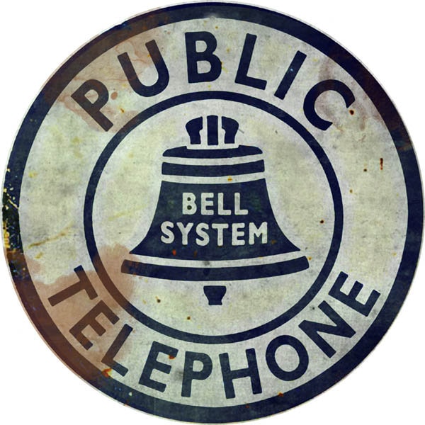 Vintage Style Nostalgic " Public Telephone " Utility Advertising Metal ...