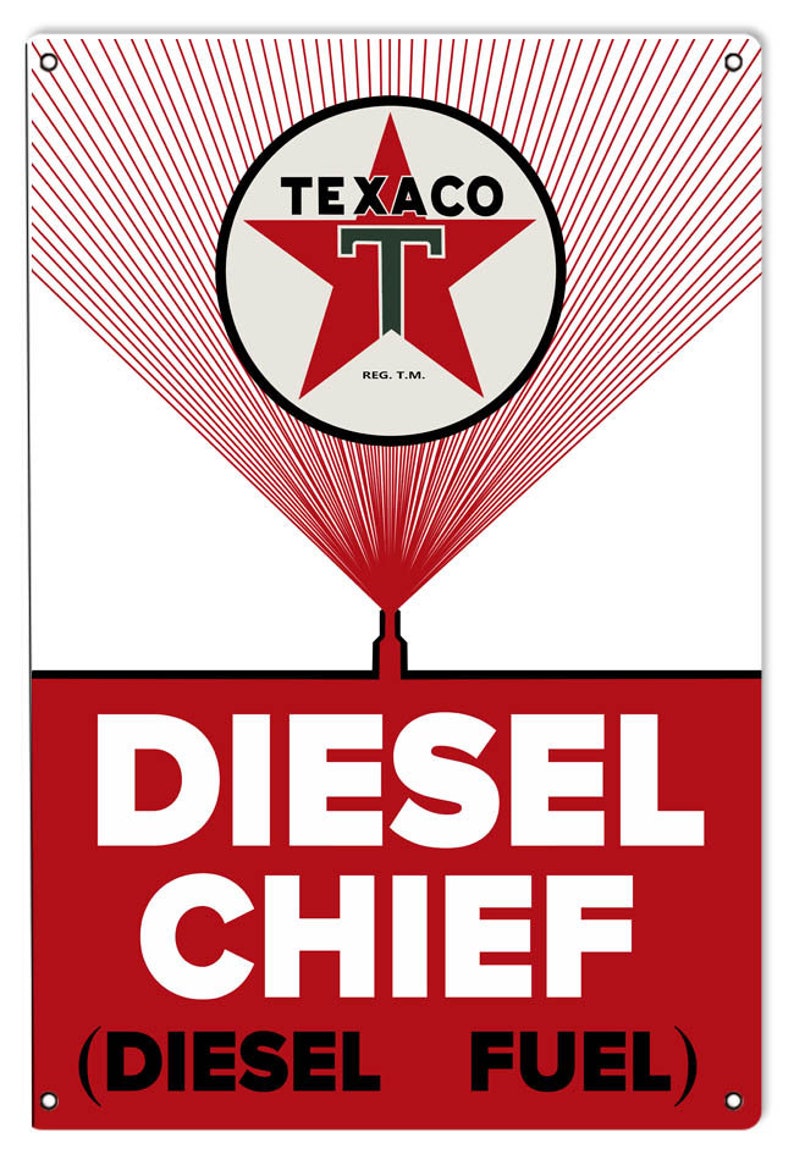 Vintage Style Nostalgic " Texaco - Diesel Chief " Fuel Advertising ...