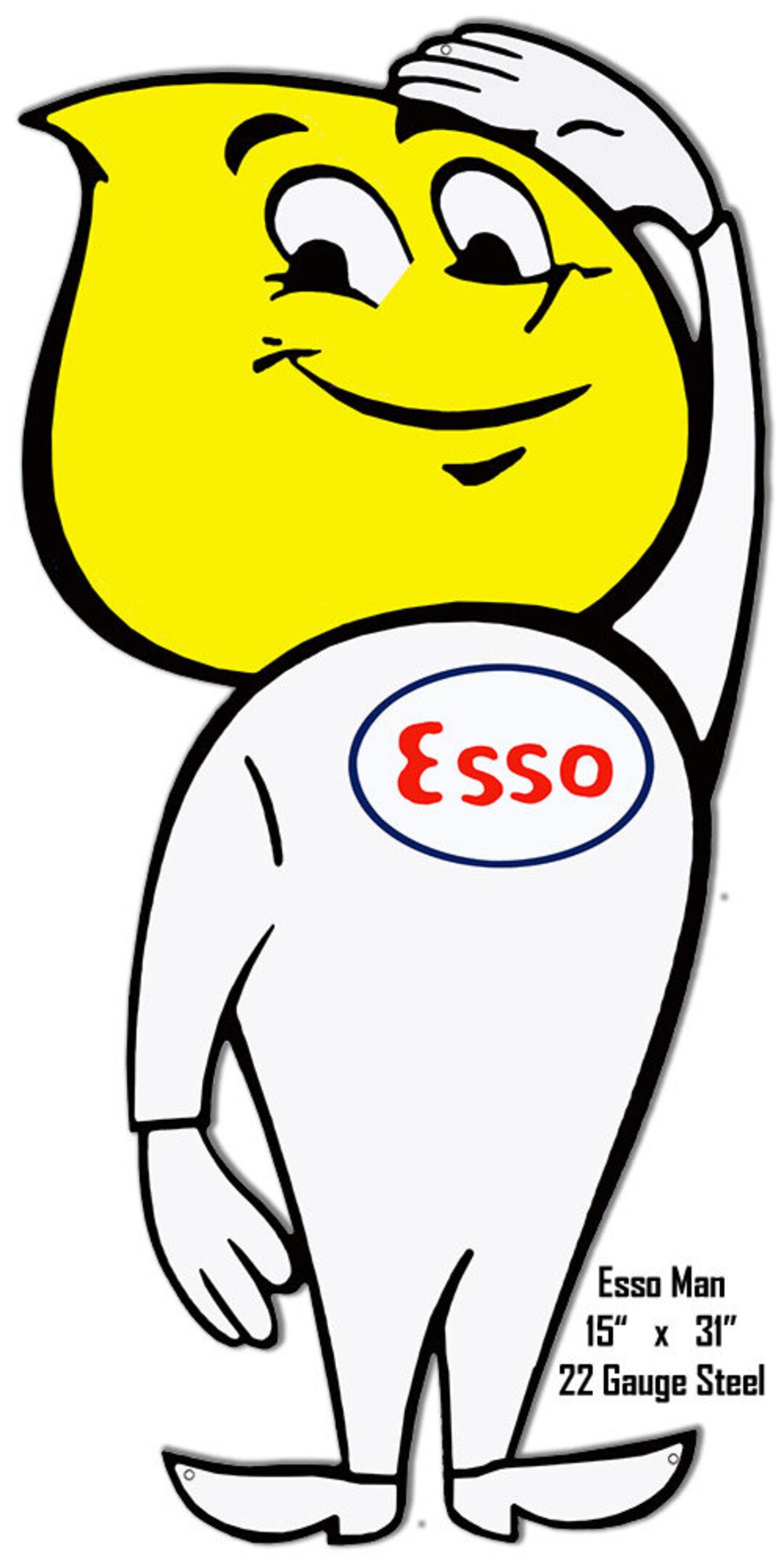 Vintage Style Nostalgic " Esso Boy - Oil Drop " Laser Cut Metal Sign ...