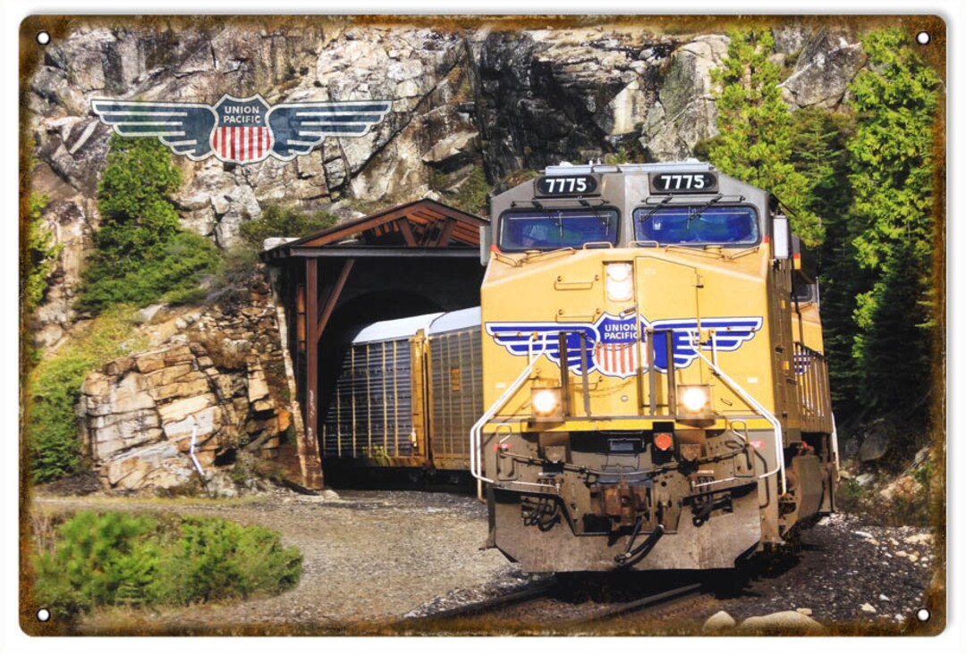 Vintage Style Nostalgic " Union Pacific Railroad " Metal Sign - Etsy