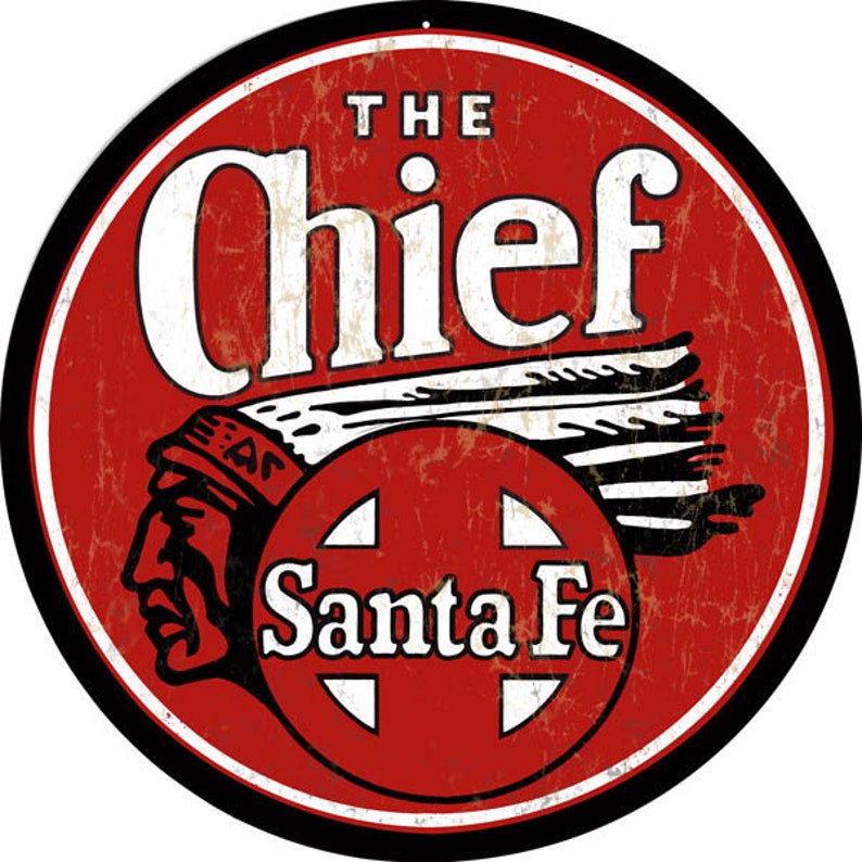 Vintage Style Nostalgic " the Chief Santa Fe Railroad " Advertising ...
