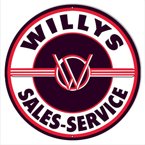 Vintage Style Nostalgic " Willys Sales & Service " Metal Sign for Your ...