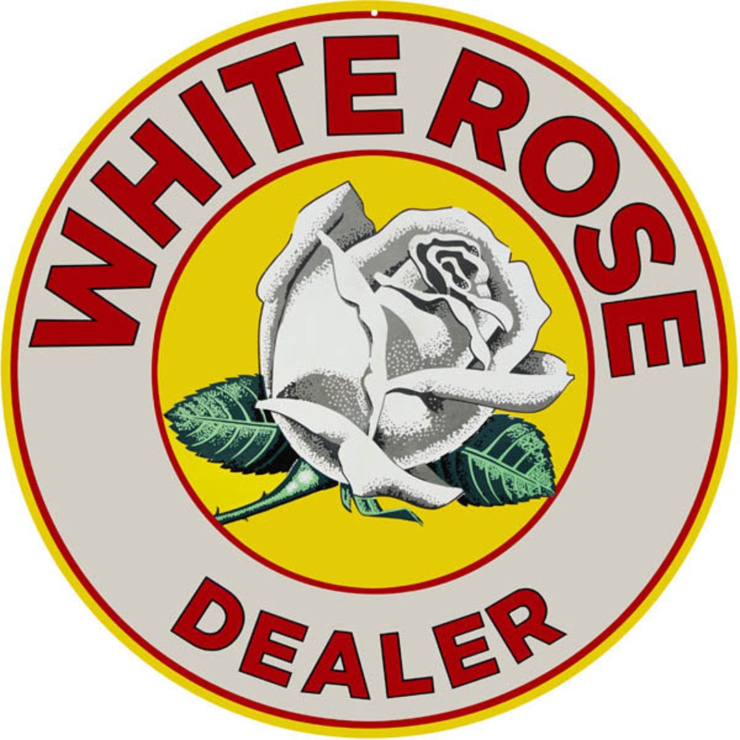 Vintage Style Nostalgic " White Rose - Dealer " Garage Advertising ...