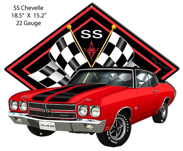 Vintage Style Nostalgic " SS Chevy Chevelle " Garage Advertising Metal ...