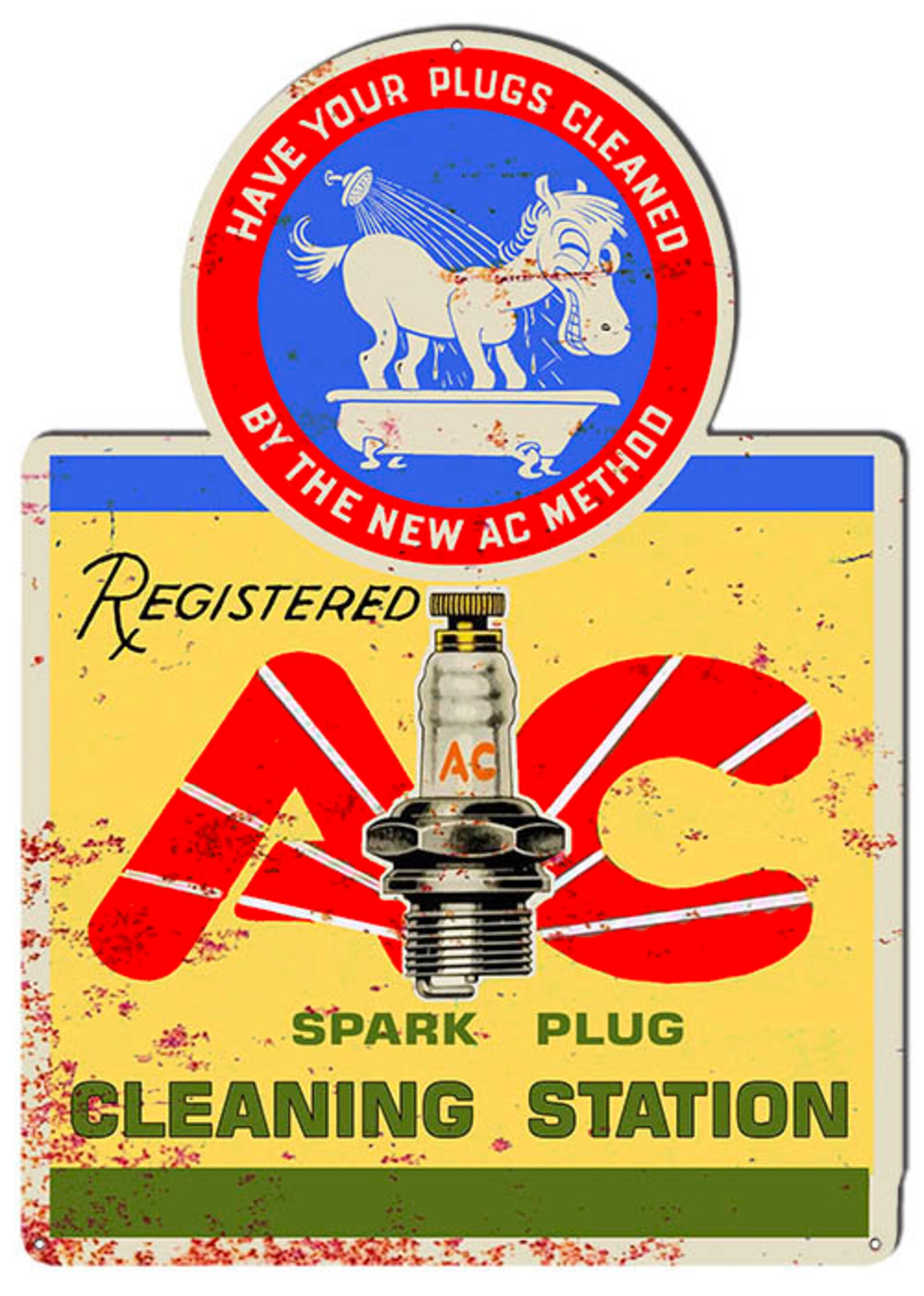 Vintage Style Nostalgic " Registered AC Spark Plug Cleaning Station ...