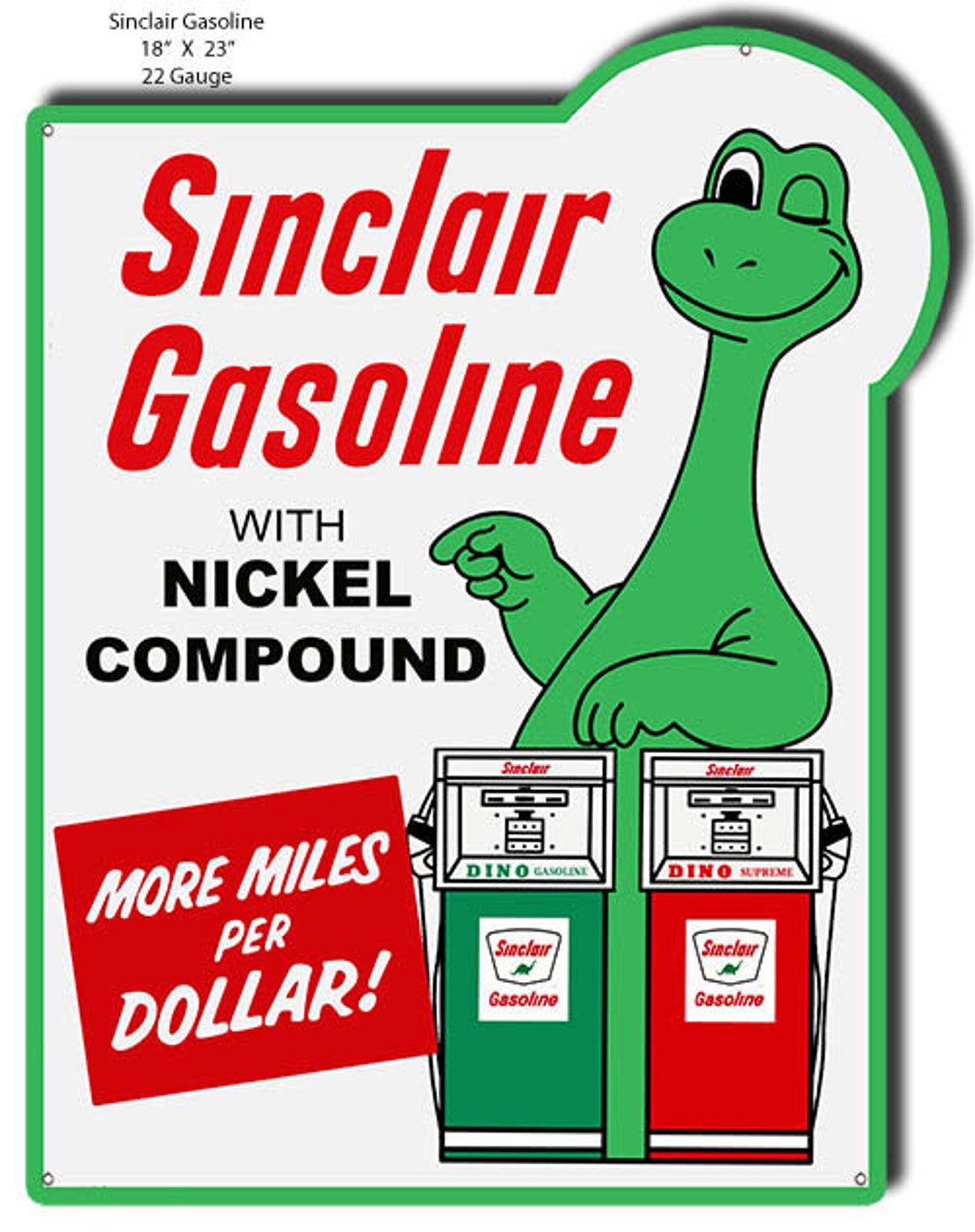 Vintage Style Nostalgic " Sinclair Gasoline With Nickel Compound - More ...