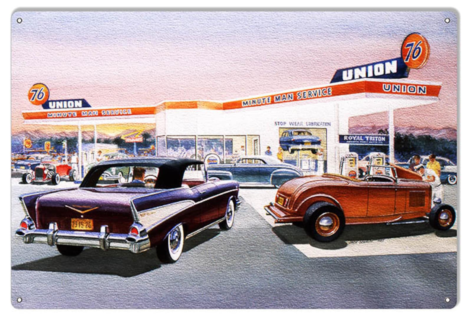 Vintage Style Nostalgic Union 76 Gas Station With 1957 - Etsy