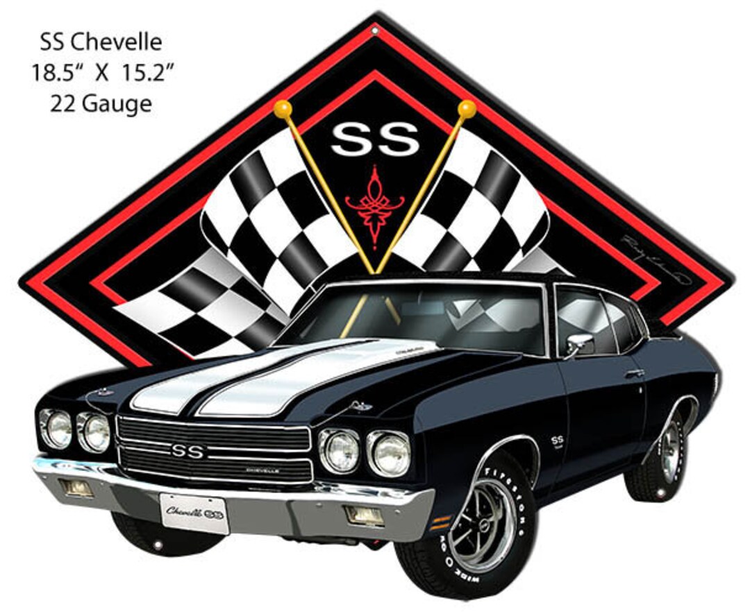 Vintage Style Nostalgic " SS Chevy Chevelle " Garage Advertising Metal ...