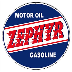 Vintage Style Nostalgic " Zephyr - Gasoline and Motor Oil " Advertising ...