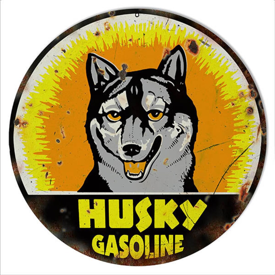 Vintage Style Nostalgic " Husky Gasoline " Advertising Metal Sign - Etsy