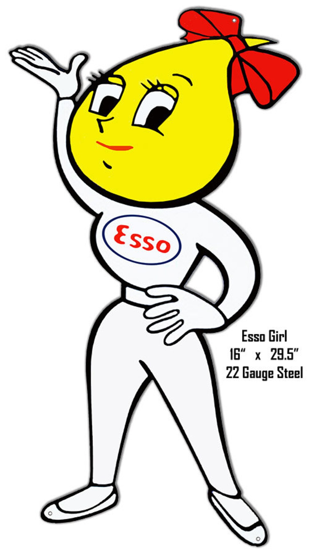 Vintage Style Nostalgic " Esso Girl - Oil Drop " Laser Cut Metal Sign ...