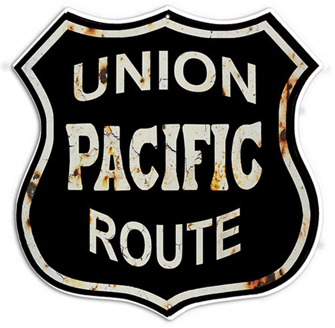 Vintage Nostalgic Style " Union Pacific Route " Railroad Laser Cut ...
