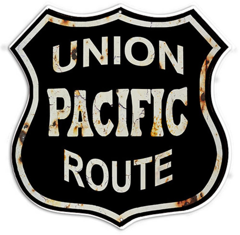 Vintage Nostalgic Style " Union Pacific Route " Railroad Laser Cut ...