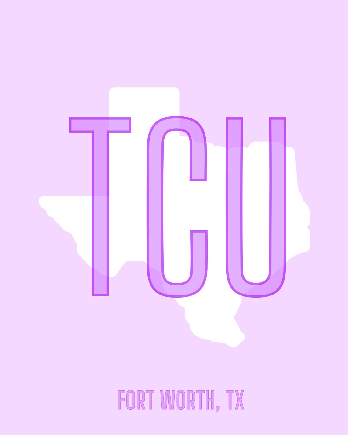 TCU College Digital Print | College Print | Dorm Prints - Etsy